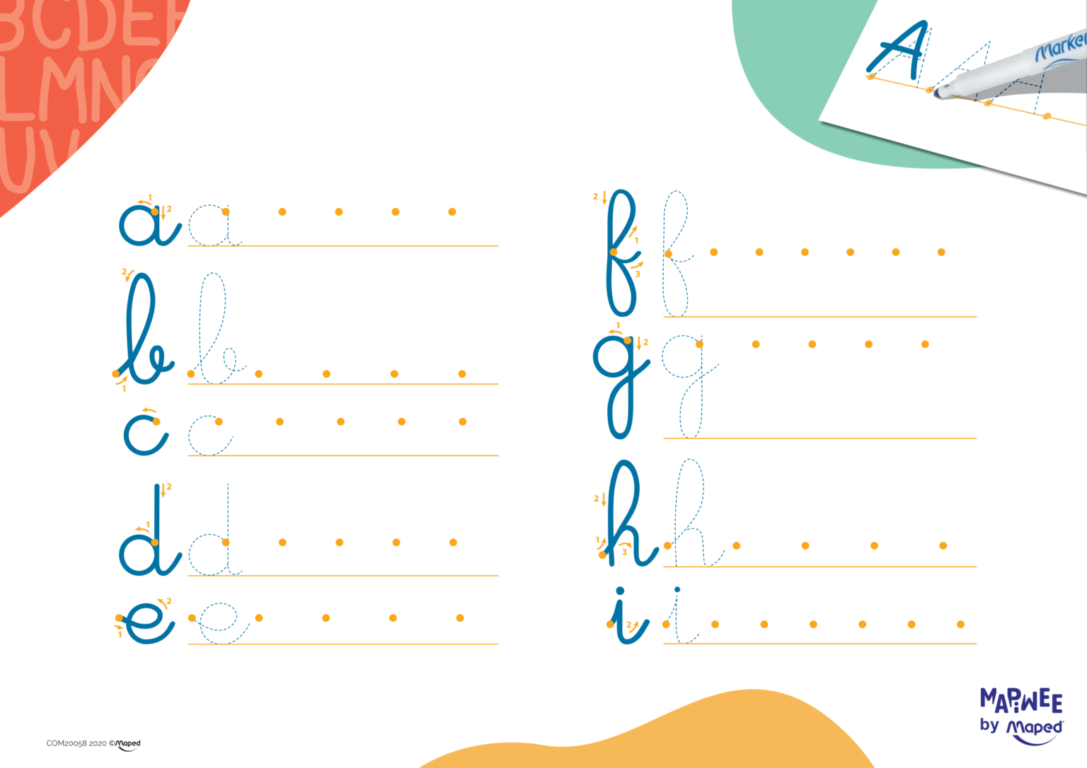 Fiches à imprimer pour apprendre à écrire l’alphabet